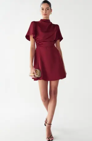 WILLA Saray Mini Dress - Burgundy