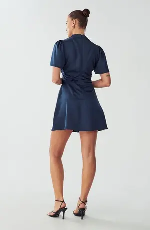 WILLA Saray Mini Dress - Navy Blue
