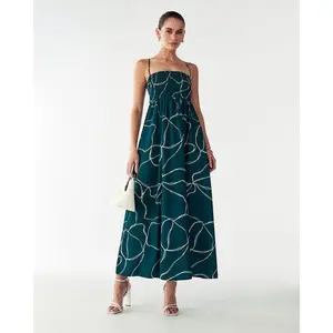 WILLA Acamar Maxi Dress - Emerald Scribble