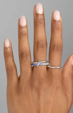 SPINELLI KILCOLLIN Petunia Ombré Blue Sapphire Linked Ring - Silver