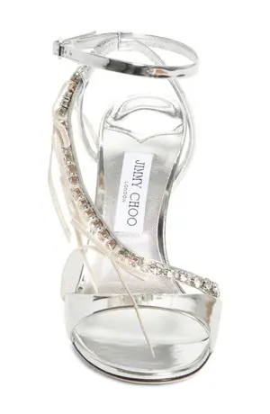 JIMMY CHOO Lula Ankle Strap Sandal - Silver/macaron