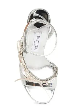 JIMMY CHOO Lula Ankle Strap Sandal - Silver/macaron
