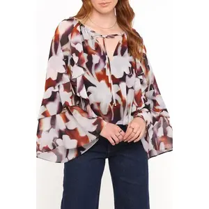 PETAL & PUP Printed Ruffle-sleeve Top