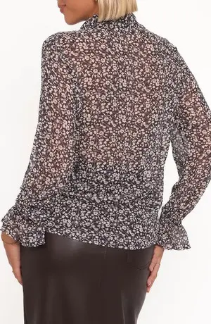 PETAL & PUP Eveline Sheer Floral Button Top