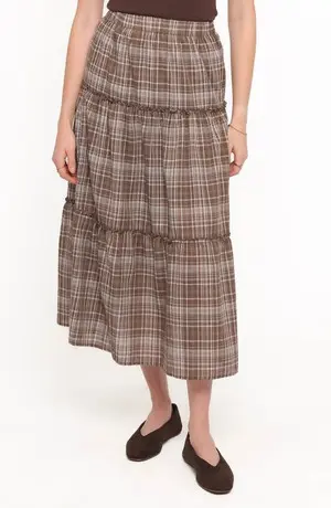 PETAL & PUP Campbell Tiered Maxi Dress - Juno Check