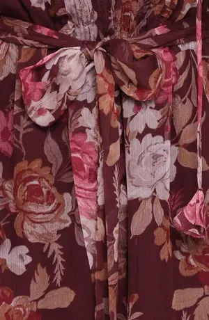 PETAL & PUP Floral Print Ruffle Chiffon Romper