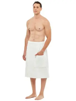 ARUS Gots Certified Organic Cotton Shower Wrap - White