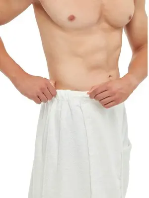ARUS Gots Certified Organic Cotton Shower Wrap - White