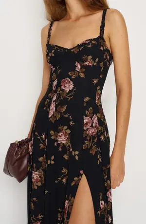 REFORMATION Katara Floral Georgette Midi Dress
