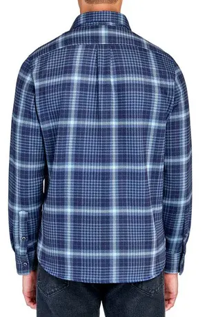 CON.STRUCT Slim Fit Plaid Shirt Jacket - Navy/green