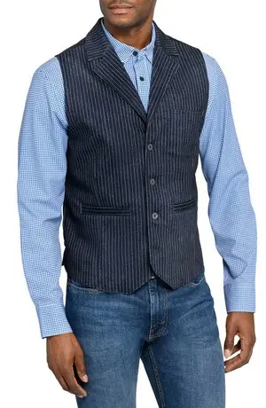 CON.STRUCT Tailored Knit Vest - Textured Blue