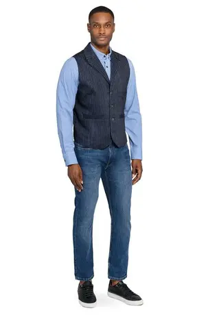CON.STRUCT Tailored Knit Vest - Textured Blue