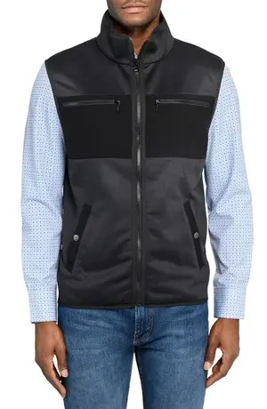 CON.STRUCT Solid Fleece Performance Vest - Black