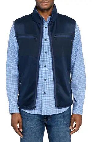CON.STRUCT Solid Fleece Performance Vest - Navy