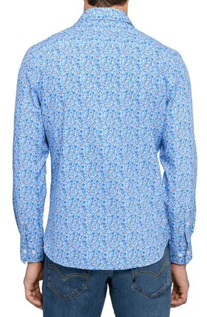 CON.STRUCT Amber Floral Woven Long Sleeve Basic - Chambray Blue