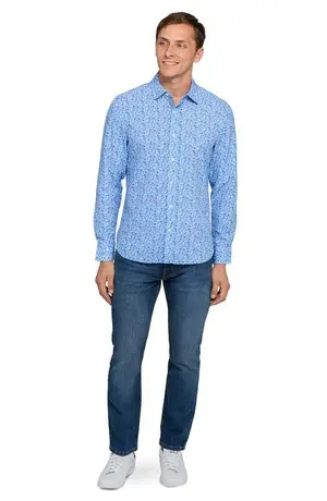 CON.STRUCT Amber Floral Woven Long Sleeve Basic - Chambray Blue
