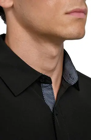 CON.STRUCT Solid Woven Long Sleeve Basic - Black