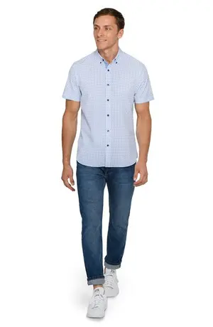 CON.STRUCT Dash Duo Woven Short Sleeve Basic - White/blue