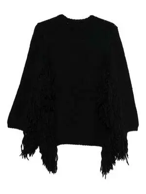 Comme Des Garçons Fringed Trim Long Sleeve Top