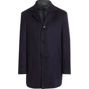 Zanella Drake Felted Cashmere Overcoat - Navy