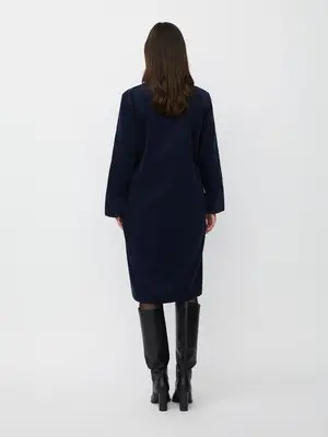 MASAI COPENHAGEN Long Sleeve Zip-up Corduroy Midi Dress
