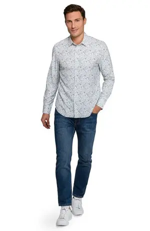 BROOKLYN BRIGADE Botanical Print Woven Long Sleeve Shirt - Olive