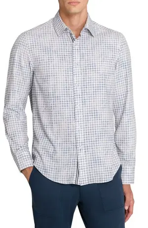 BROOKLYN BRIGADE Faded Dot Print Woven Long Sleeve Basic - Cream