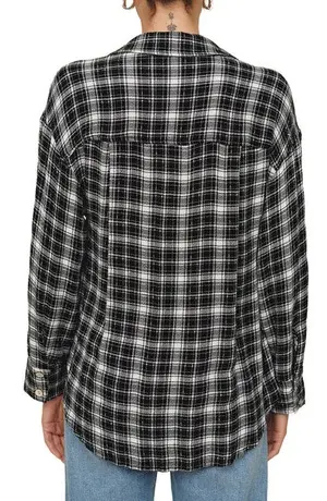Bella Dahl Plaid Oversized Button-up Shirt
