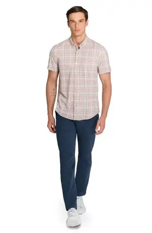 BROOKLYN BRIGADE Plaid Woven Short Sleeve Basic - Tan