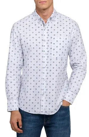 BROOKLYN BRIGADE Diamond Print Oxford Basic - White