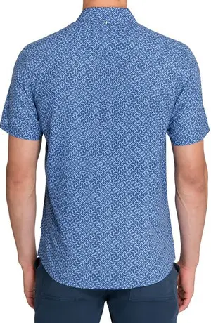 BROOKLYN BRIGADE Geometric Woven Short Sleeve Basic - Navy/blue