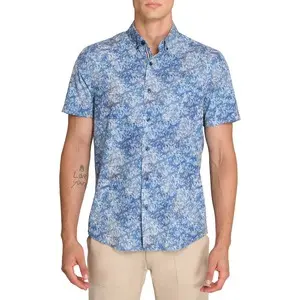 BROOKLYN BRIGADE Branches Woven Short Sleeve Basic - Navy/teal