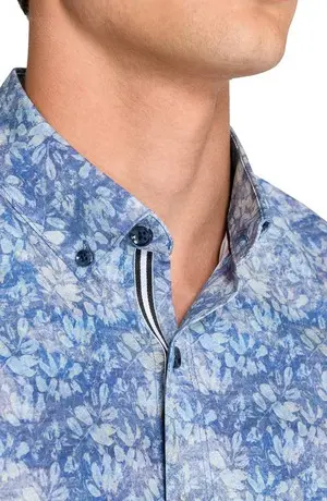 BROOKLYN BRIGADE Branches Woven Short Sleeve Basic - Navy/teal