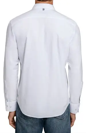 BROOKLYN BRIGADE Solid Oxford Woven Long Sleeve Basic - White
