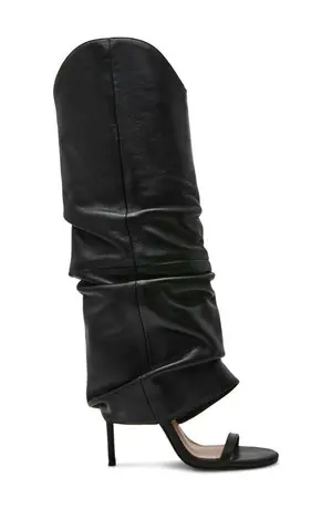 Steve Madden Ravine Knee High Boots - Black Leather