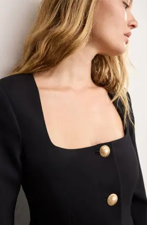 Good American Stretch Ponte Peplum Blazer