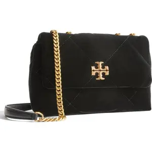 Tory Burch Kira Velvet Quilted Convertible Shoulder Bag - Black