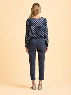 BRAKEBURN Juliette Long Sleeve Tie Neck Blouse
