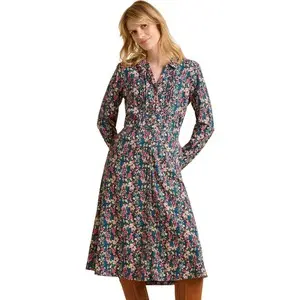 BRAKEBURN Charlotte Long Sleeve Shirt Midi Dress