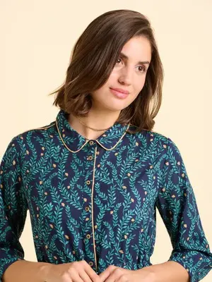 BRAKEBURN Skye Floral Print Midi Shirt Dress