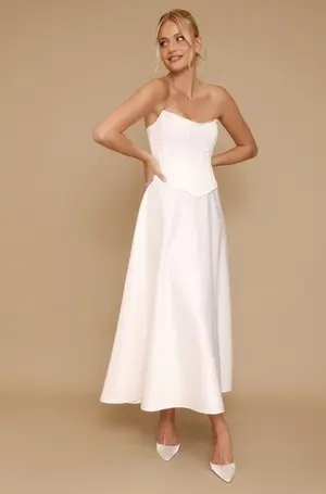 SIX STORIES Bandeau Satin Corset Dress