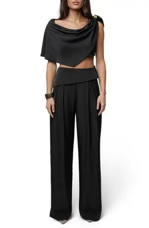 JLUXLABEL High Waist Wide-leg Pants - Black