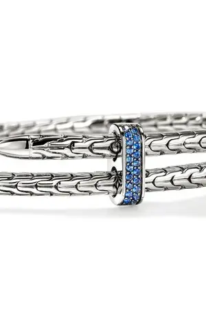 John Hardy Spear Flex Cuff With Gemstones - Silver