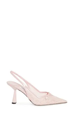 JIMMY CHOO Amita Pointed Toe Slingback Pumps - Rose/rose