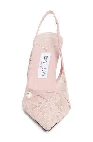 JIMMY CHOO Amita Pointed Toe Slingback Pumps - Rose/rose