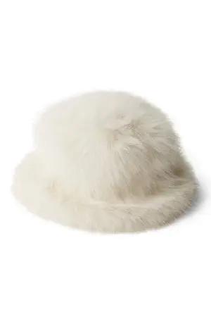 Free People Faux Fur Bucket Hat - Ivory