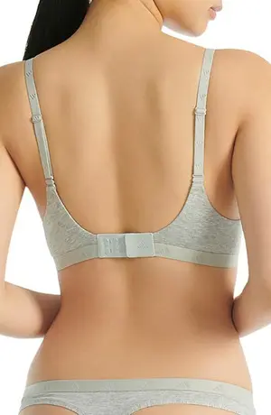 ADIDAS ORIGINALS Underwire Stretch Cotton Push-up T-shirt Bra - Medium Heather Grey