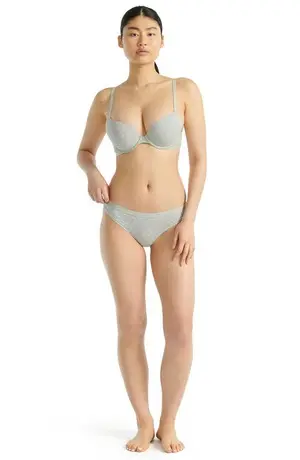 ADIDAS ORIGINALS Underwire Stretch Cotton Push-up T-shirt Bra - Medium Heather Grey