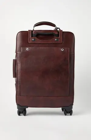 Brunello Cucinelli Burnished Calfskin Suitcase - Burgundy