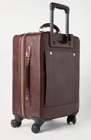 Brunello Cucinelli Burnished Calfskin Suitcase - Burgundy